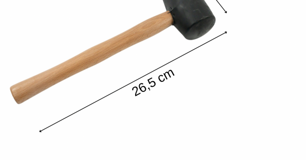 26,5 cm Tahta Saplı Kauçuk Başlıklı Küçük Boy Tokmak, Boyasız Göçük ...